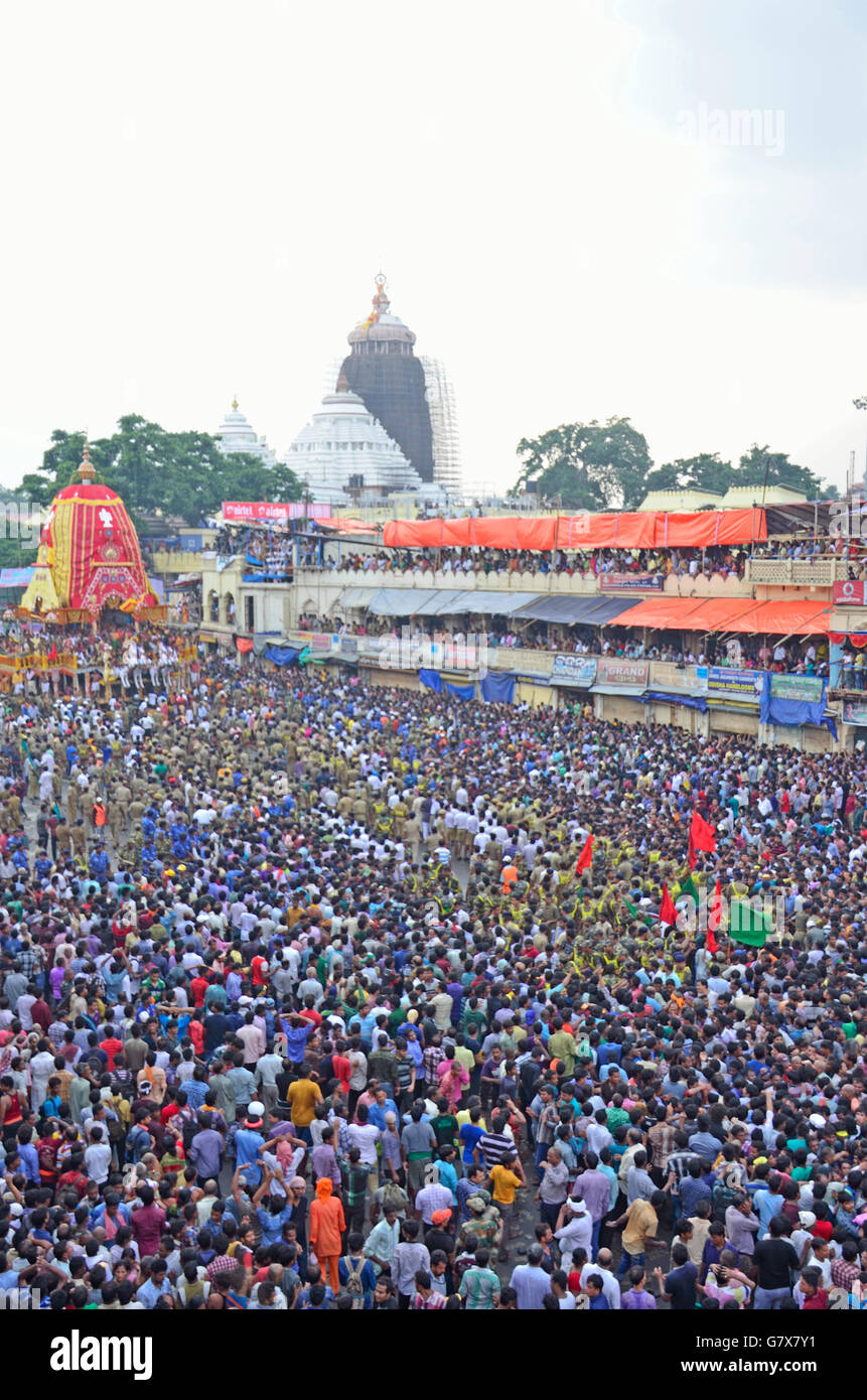 Rathyatra or Chariot festival, with Jagannatha Temple at background ...