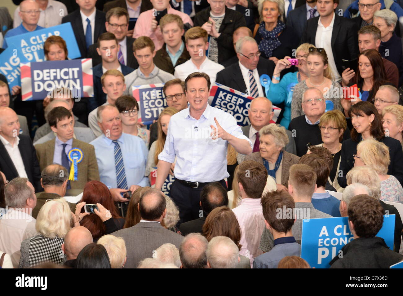 Prime Minister David Cameron attends a rally at Hetherington Livestock ...
