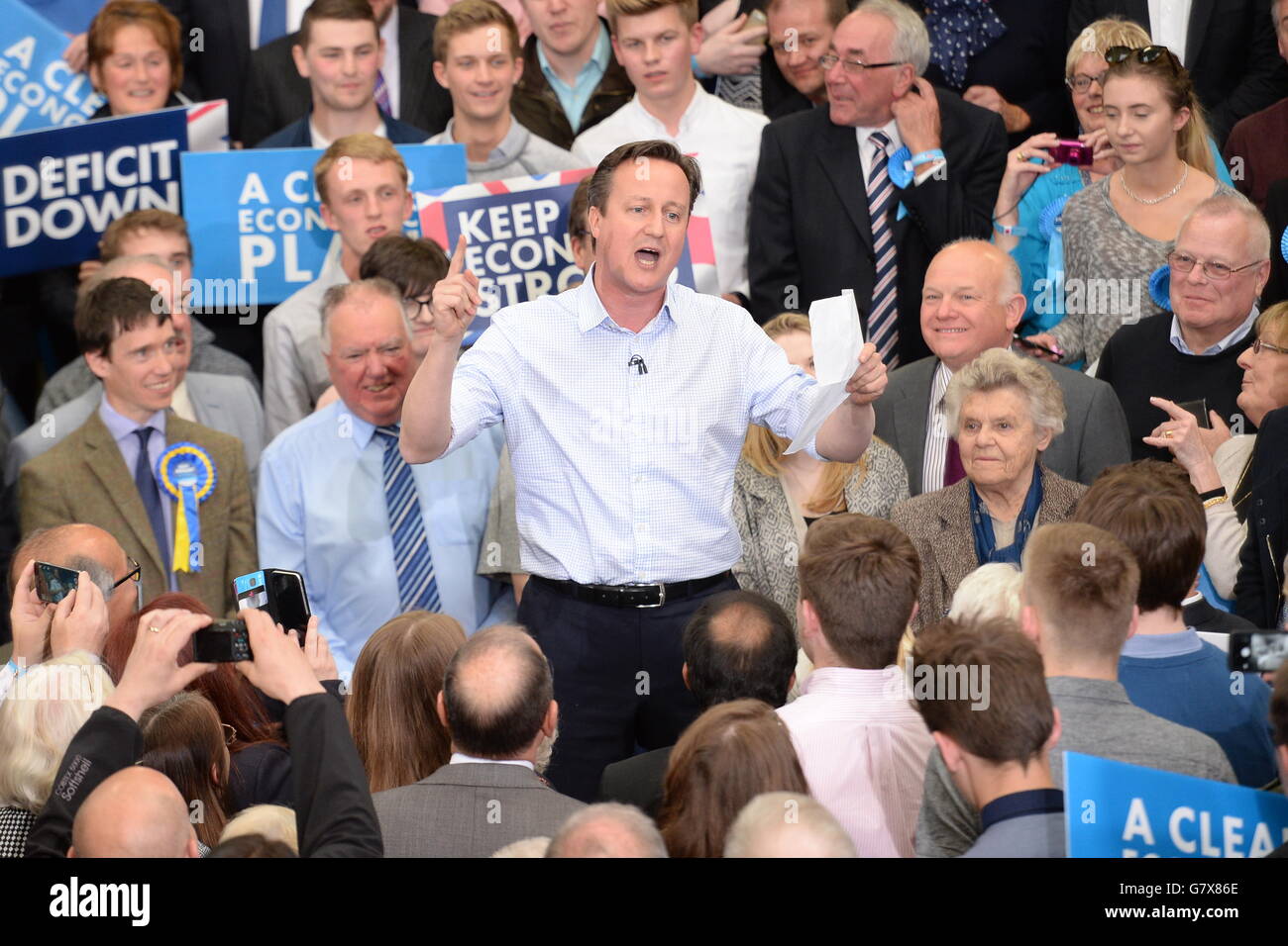 Prime Minister David Cameron attends a rally at Hetherington Livestock ...