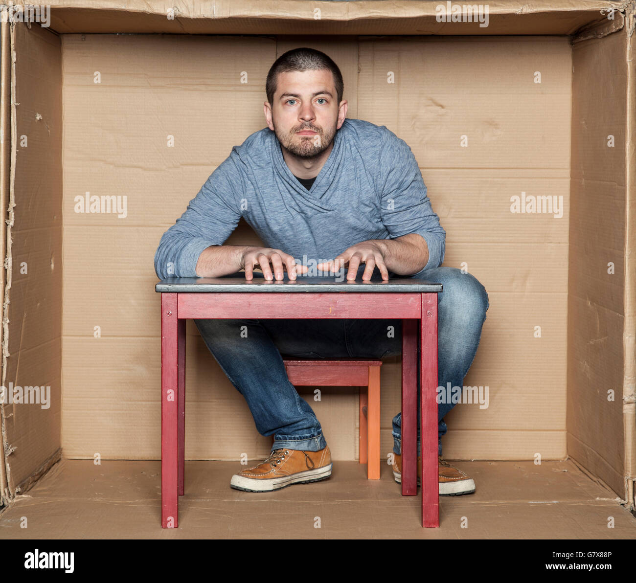 Portrait of a hyperactive man Stock Photo - Alamy