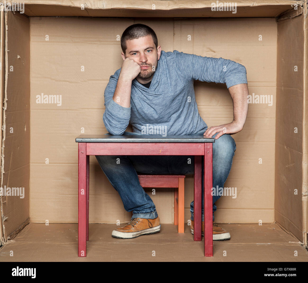 portrait of wasted man Stock Photo - Alamy