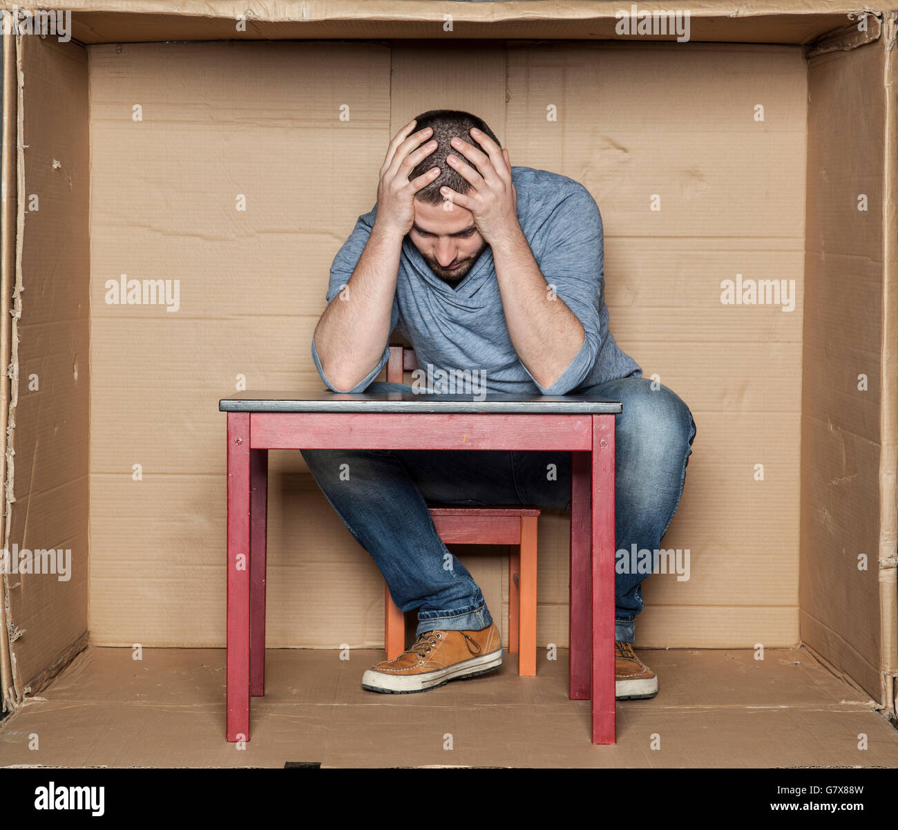 broken man without a job Stock Photo - Alamy