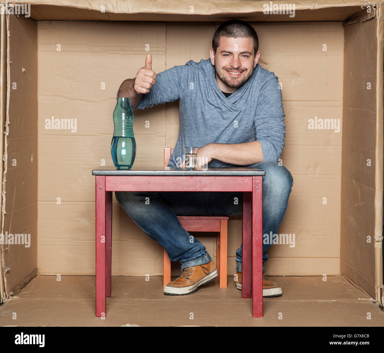 fake smile of drunken man Stock Photo - Alamy