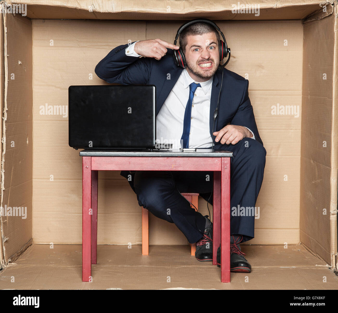 crazy employee customer service Stock Photo - Alamy