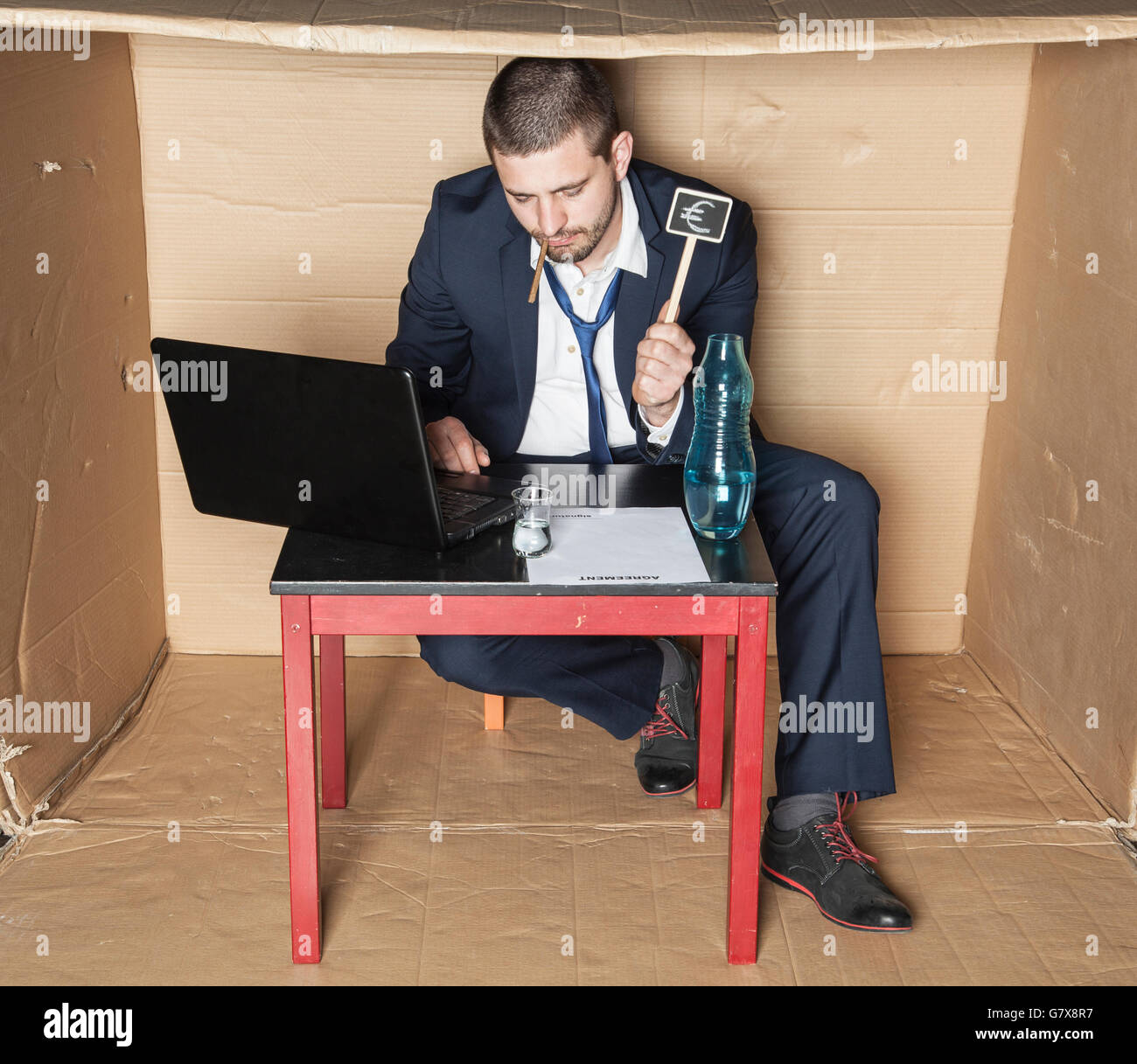 Drunk businessman makes bad decisions Stock Photo - Alamy