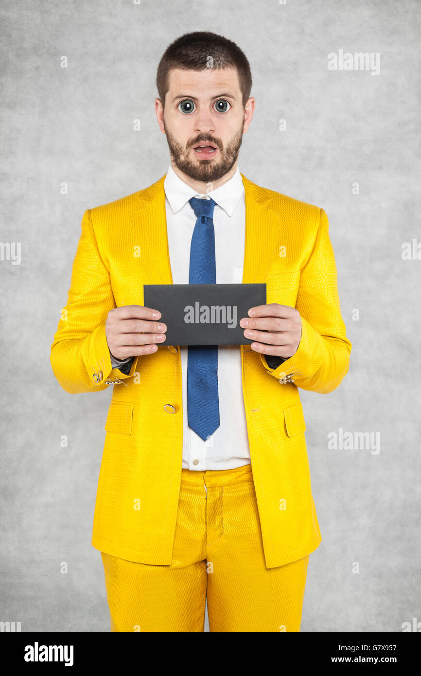 politician has bulging eyes at the sight an envelope Stock Photo - Alamy
