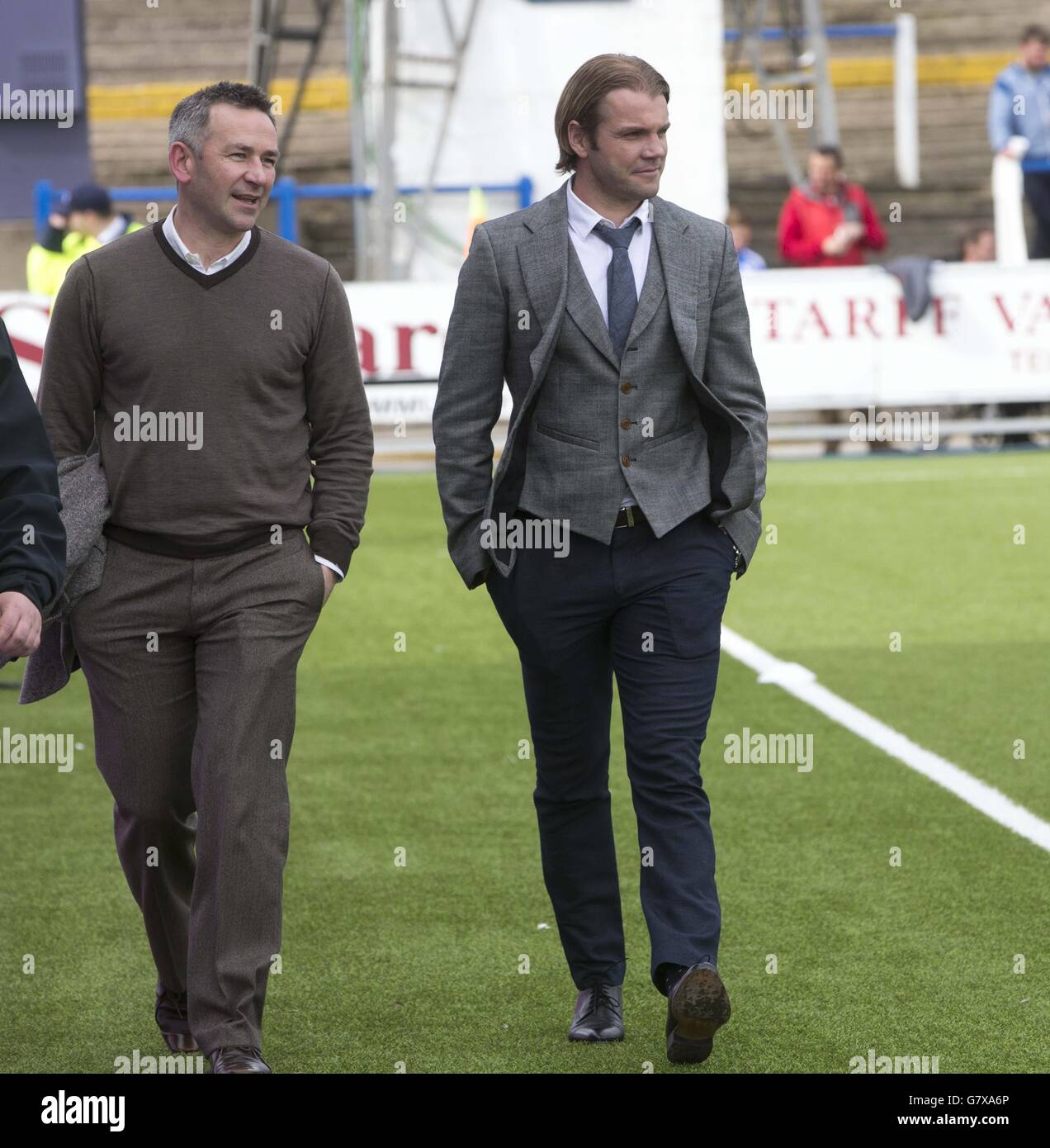 TV comentator Stuart Lovell and Heart of Midlothian manager Robbie ...