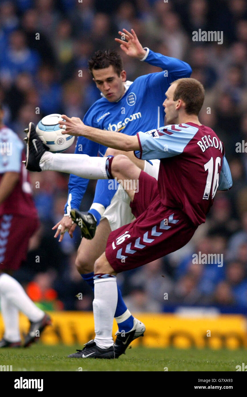 Birmingham citys darren carter and aston villas mathieu berson hi-res ...