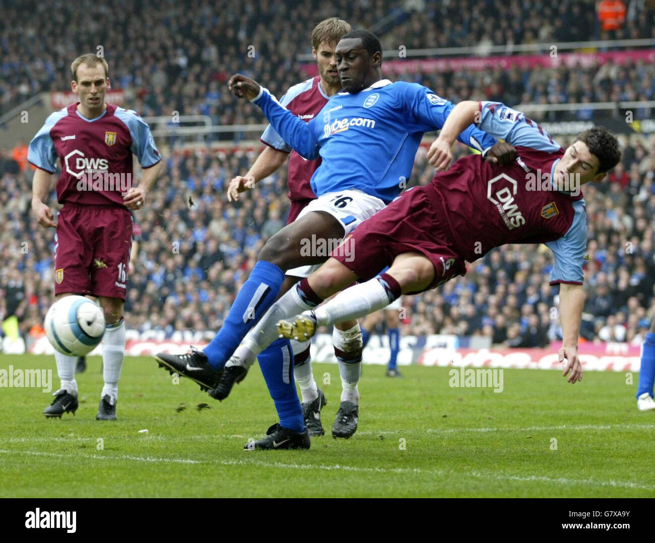Birmingham city striker emile centre tussles with aston villas barry hi ...