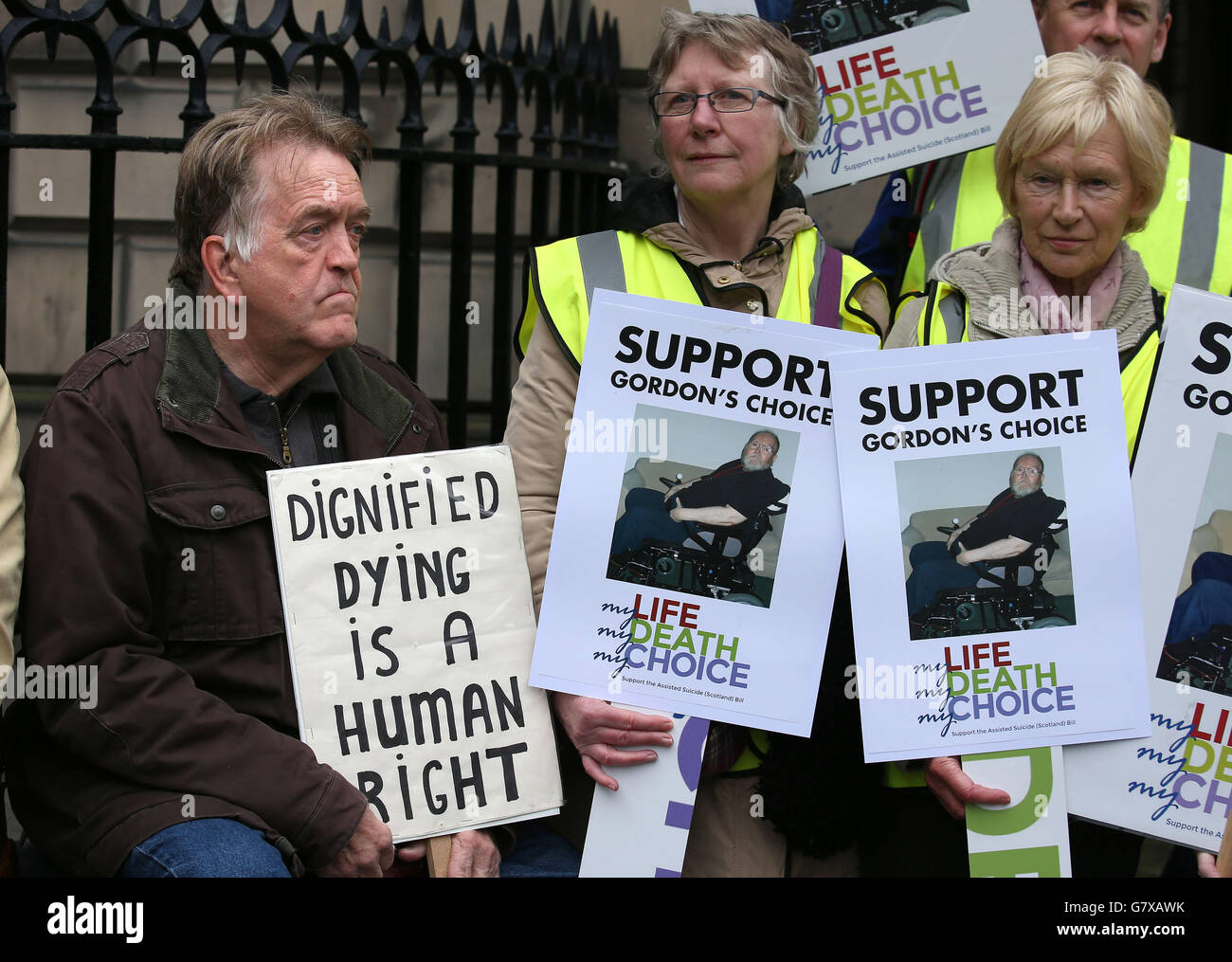 Campaigners outside Parliament House in Edinburgh to support Gordon ...