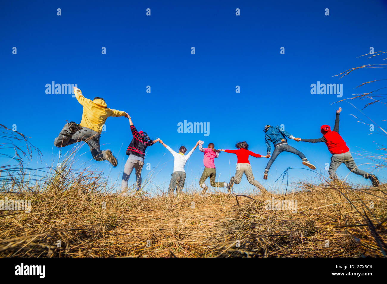 Indian college student jumping hi-res stock photography and images - Alamy
