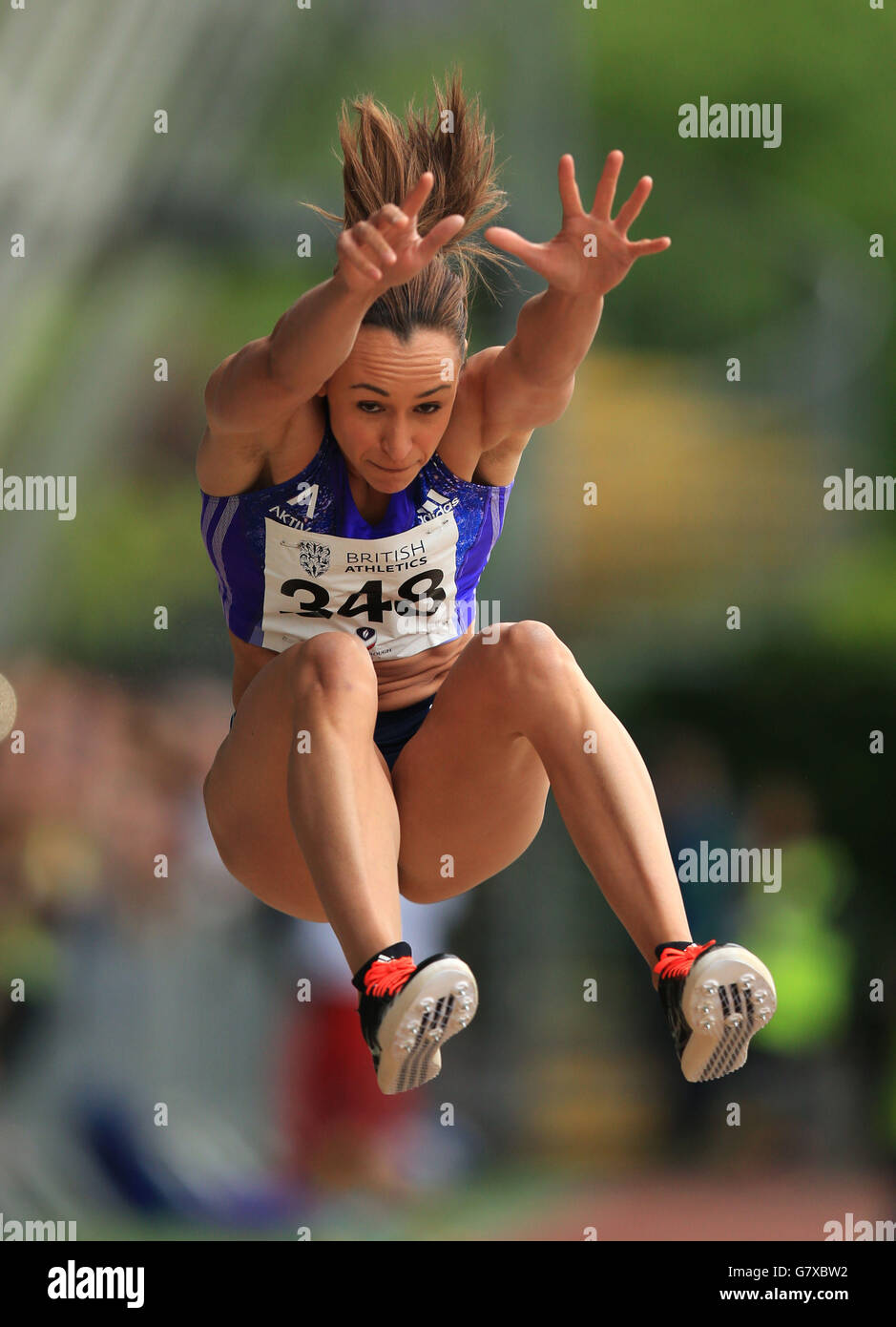 Jessica Ennis-Hill competes in the long jump during the Loughborough ...