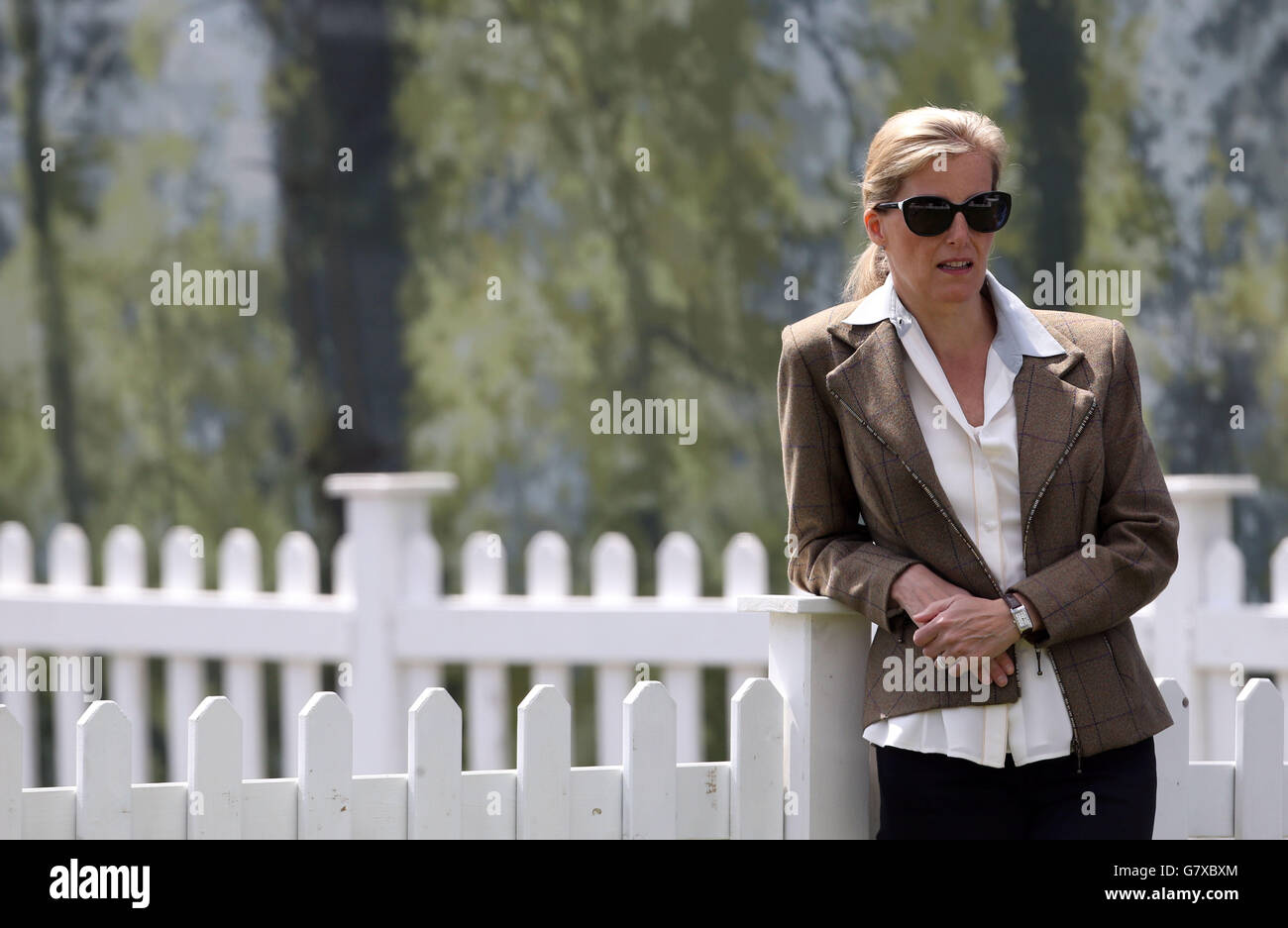 The Countess of Wessex watches her son, the Viscount James Severn, on ...