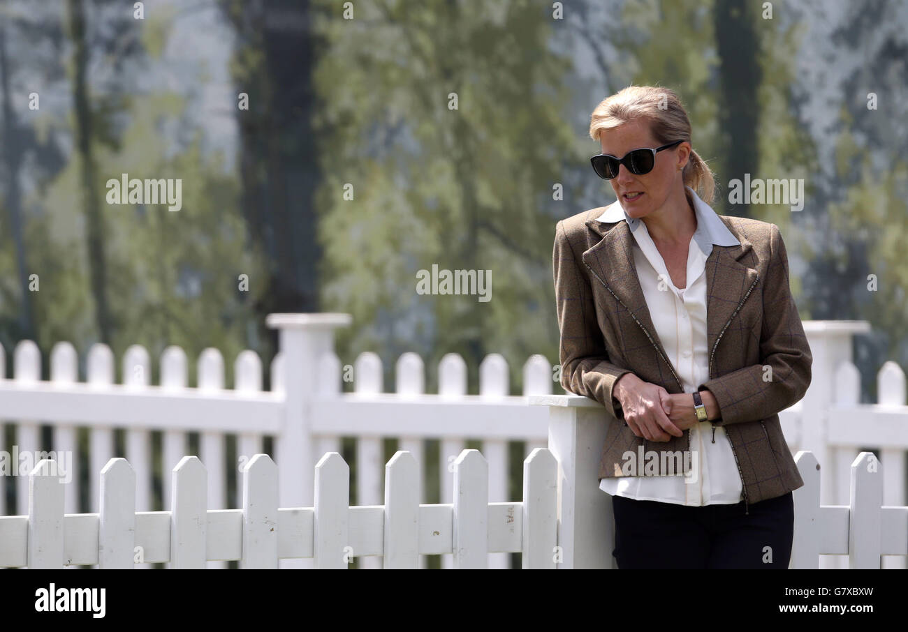 The Countess of Wessex watches her son, the Viscount James Severn, on ...