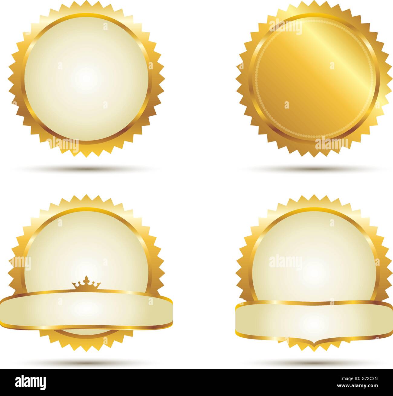 Vector Badges of Gold Seal Set Stock Vector Image & Art - Alamy