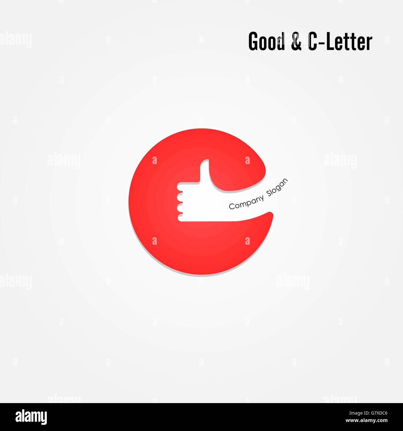 Good sign and C- letter icon abstract logo design.Hand symbol and C ...