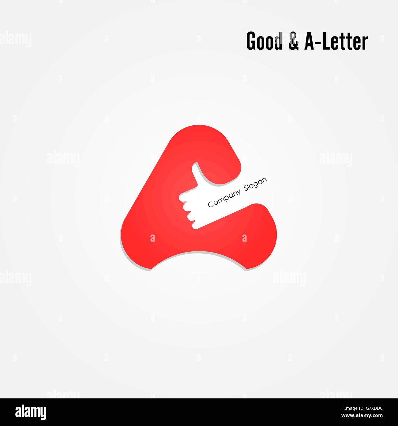 Good sign and A- letter icon abstract logo design.Hand symbol and A ...