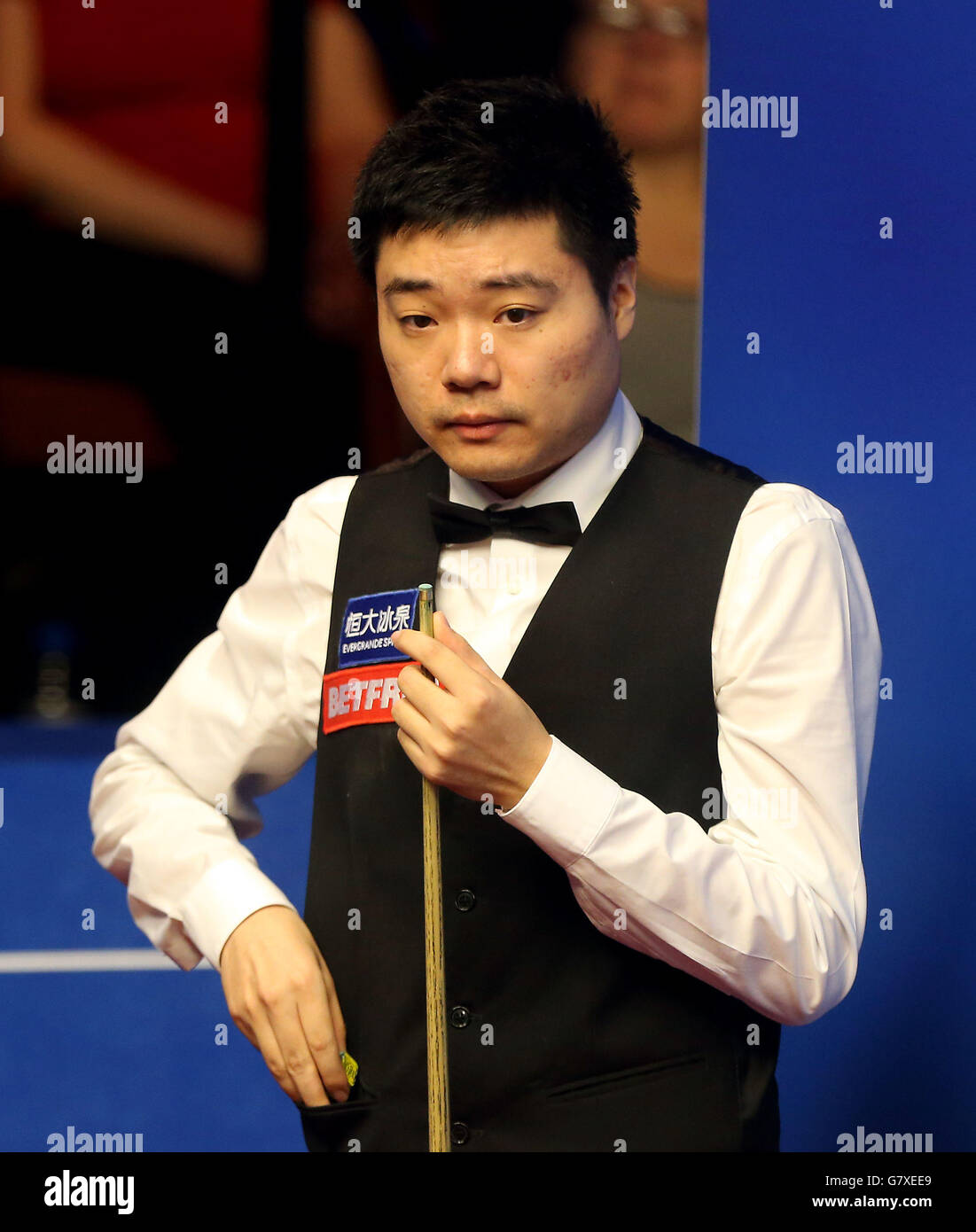 Ding Junhui in action against Judd Trump during day twelve of the ...
