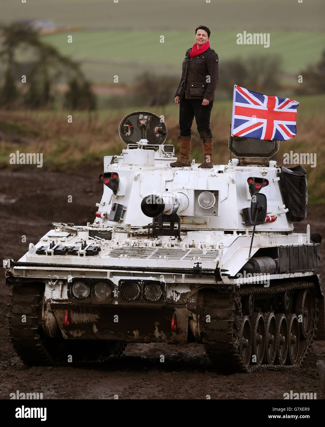 Scottish Conservative Leader Ruth Davidson before she drives a tank at ...