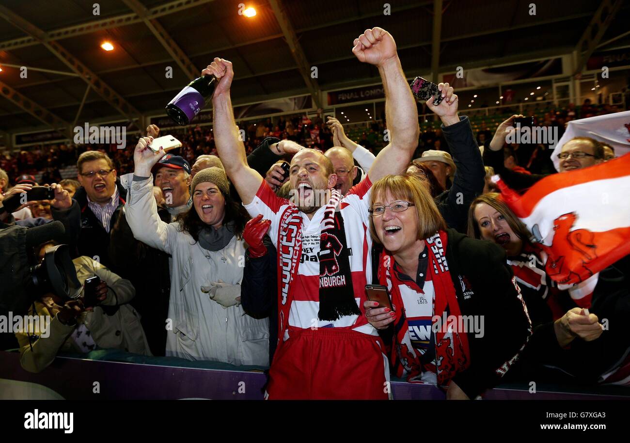 Gloucester's Charlie Sharples celebrates after their victory over ...
