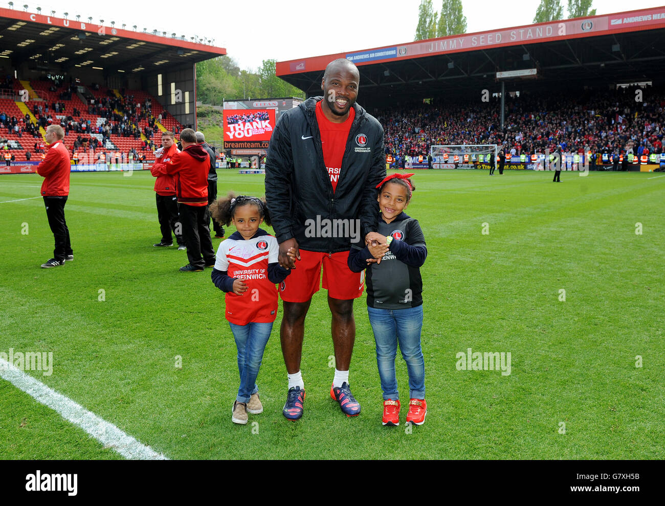 Charlton Athletic's Andre Bikey during the lap of honour after the game ...