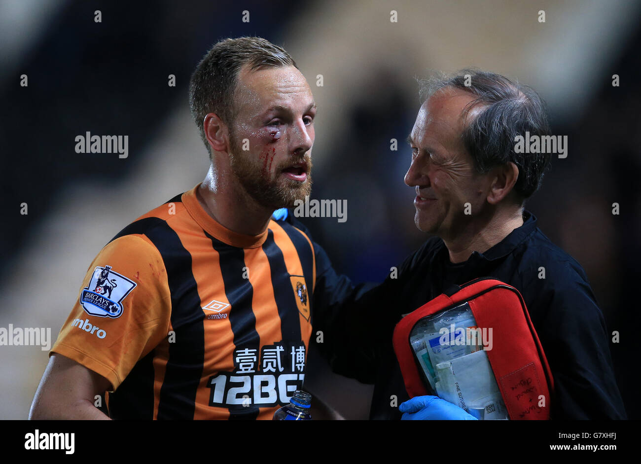 Football headshot head shot portrait bleeding bruise bruised blood hi ...