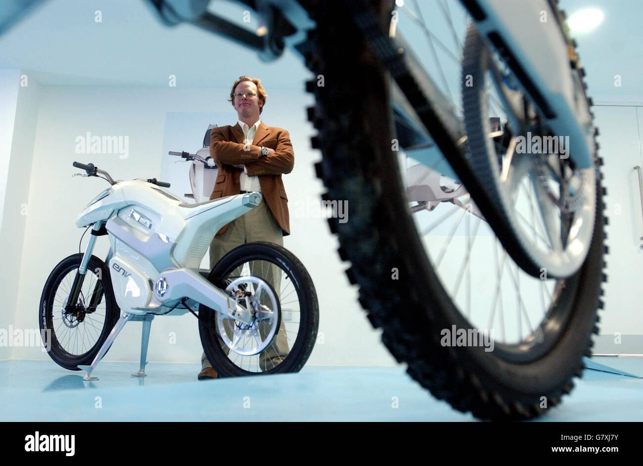 Hydrogen-powered motorcycle launch - Design Museum Stock Photo - Alamy