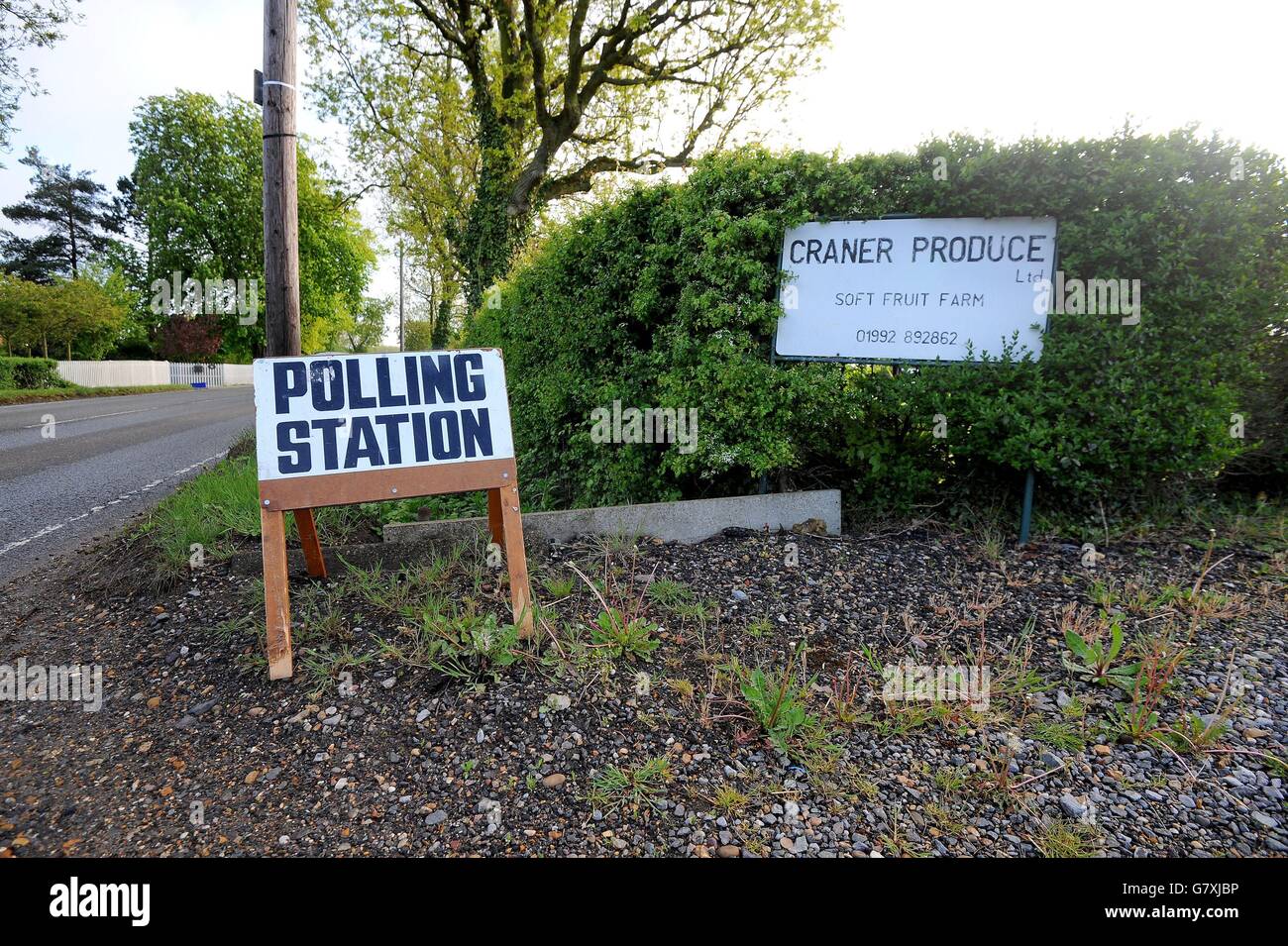 A general view of a Polling Station at Craner Produce Fruit Farm in ...