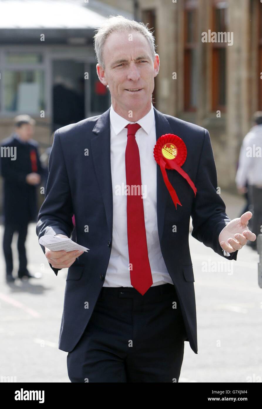 Scottish Labour leader Jim Murphy arrives to cast his vote in the 2015 ...
