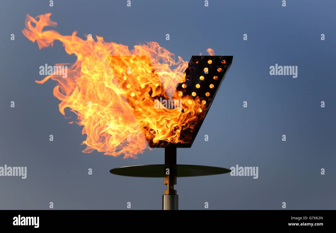 a lit beacon at Dover Castle in Kent as 107 beacons will be lit across ...