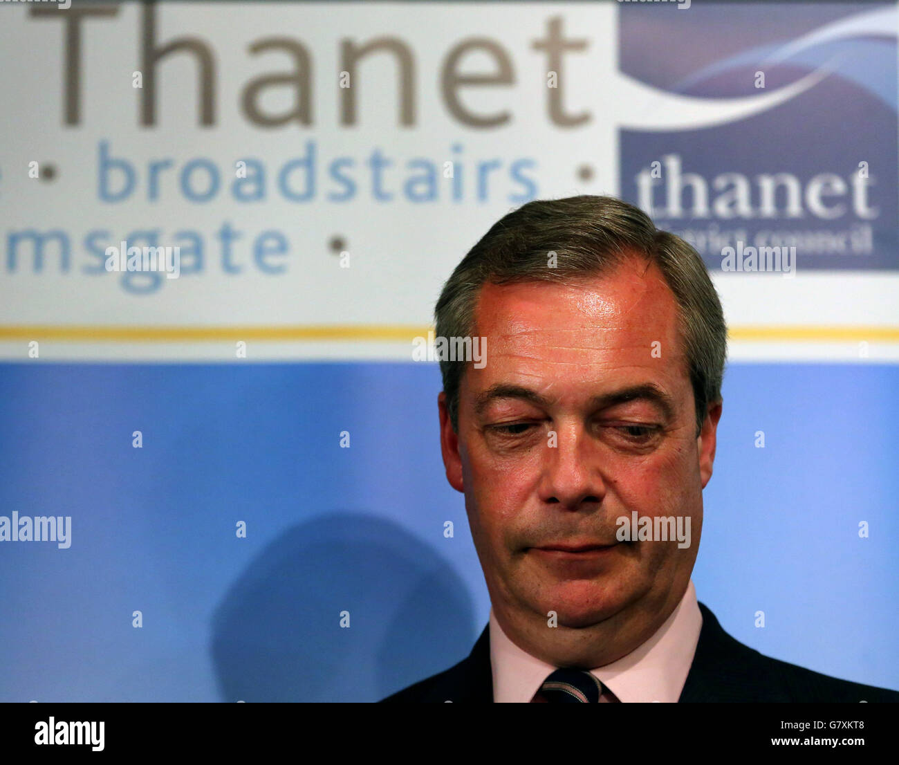Ukip leader Nigel Farage after losing his Thanet South seat to ...