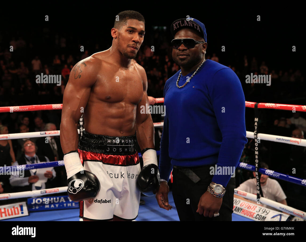 Anthony joshua left and kevin johnson at the barclaycard arena hi-res ...