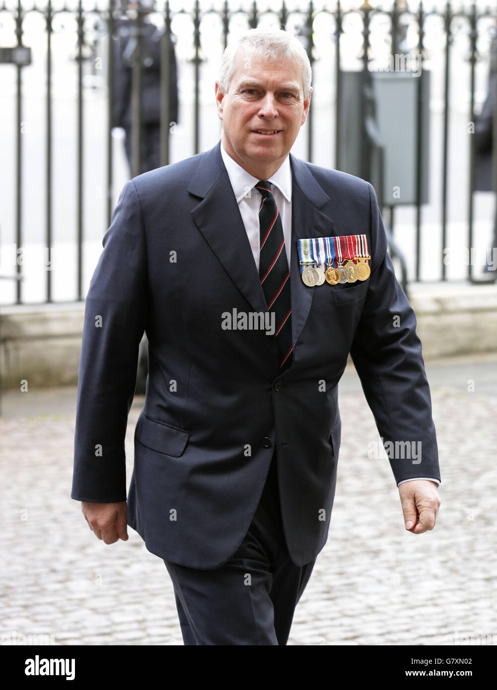 The Duke of York arrives for a Service of Thanksgiving to mark the 70th ...