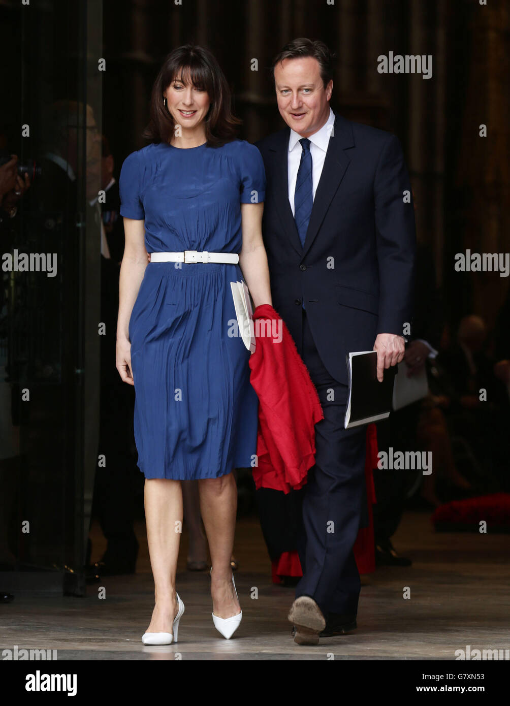 Prime Minister David Cameron and his wife Samantha leave a Service of ...
