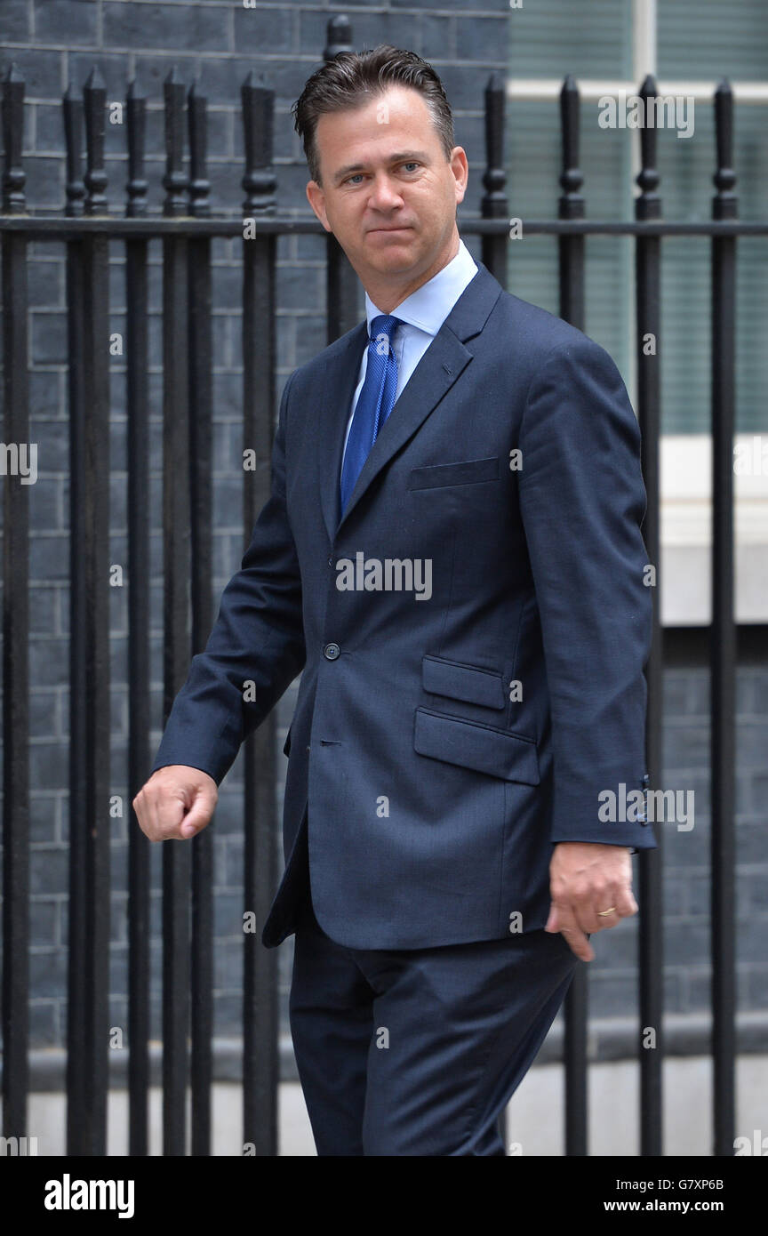 Mark Lancaster arrives in Downing Street for talks Prime Minister David ...