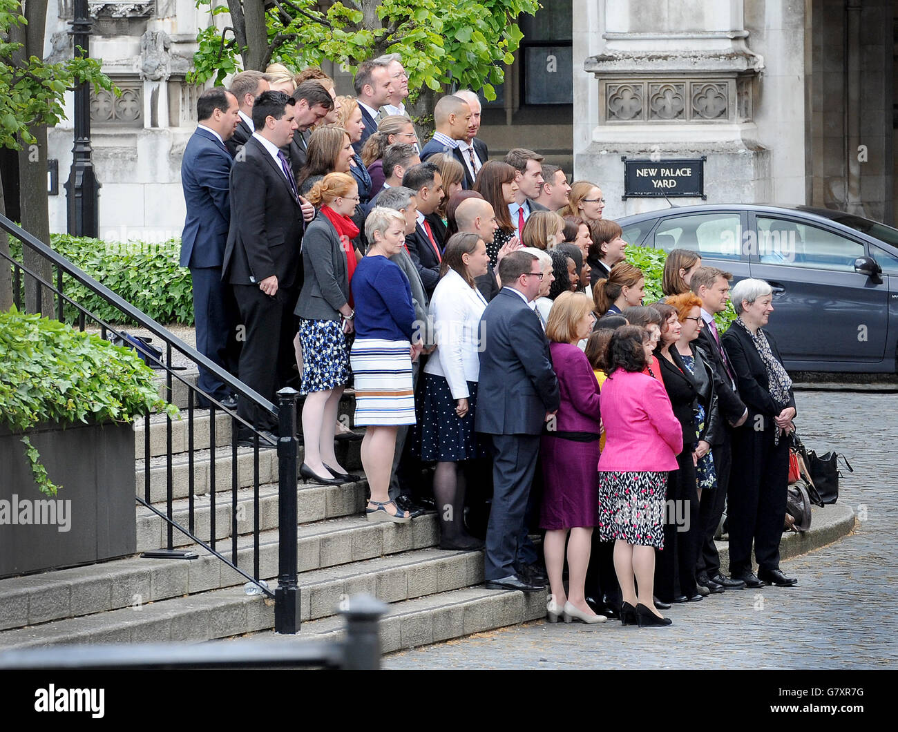 Newly elected Labour MPs pose for a photo at the Houses of Parliament ...