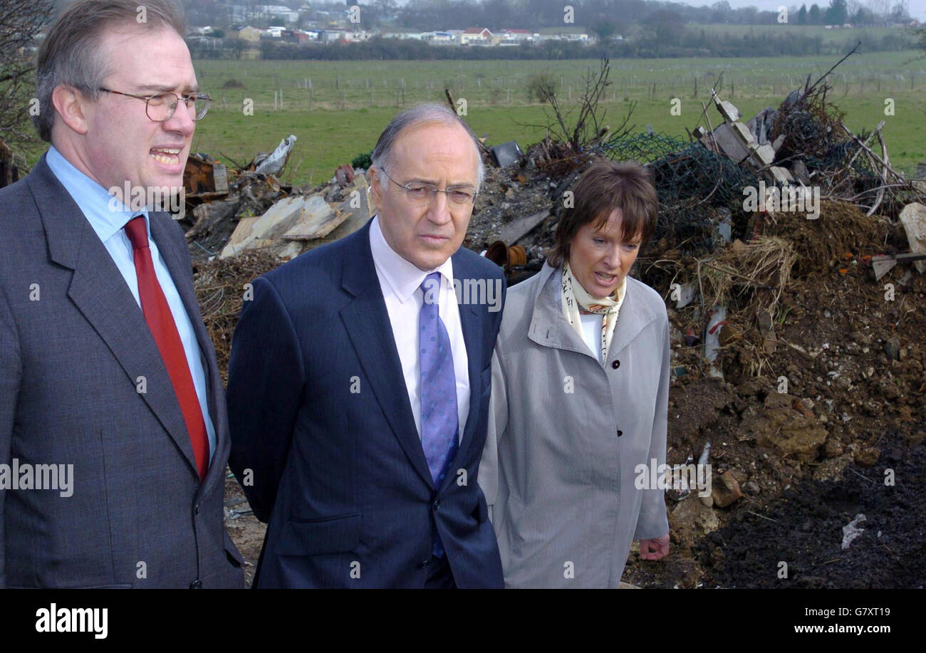 Conservative Leader Michael Howard alongside MP Caroline Spelman (right ...