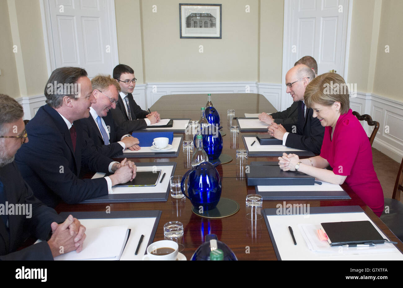 Cameron meets Sturgeon Stock Photo - Alamy