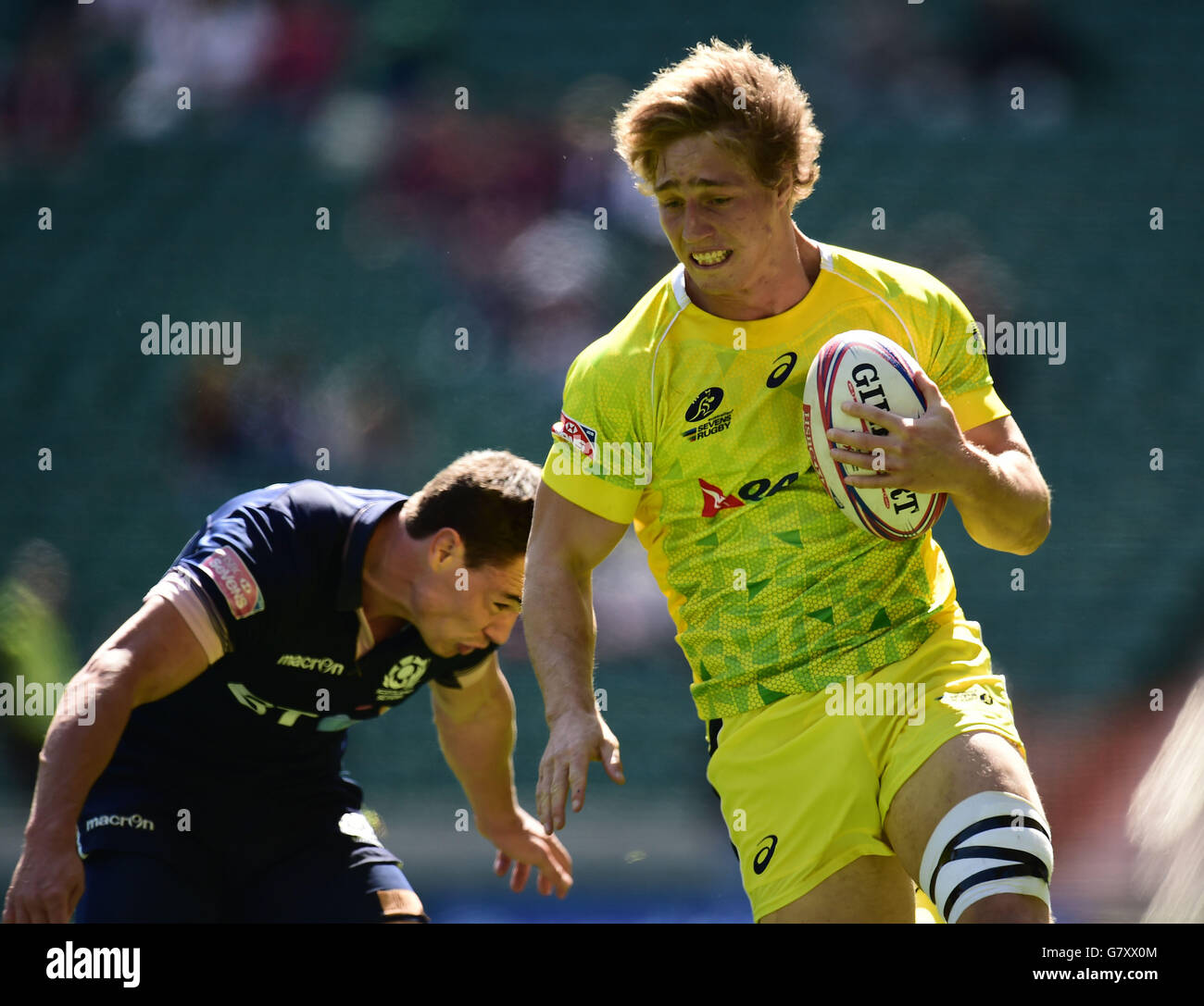 Australia's Jesse Parahi during the Marriott London Sevens at Twickenham Stadium, London Stock ...