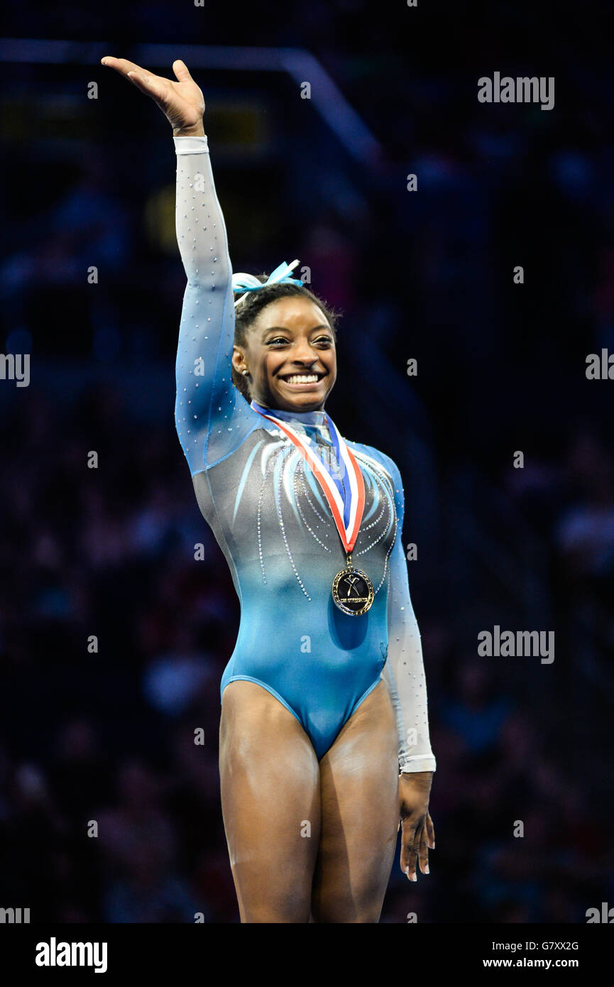 St. Louis, Missouri, USA. 26th June, 2016. SIMONE BILES won her forth ...