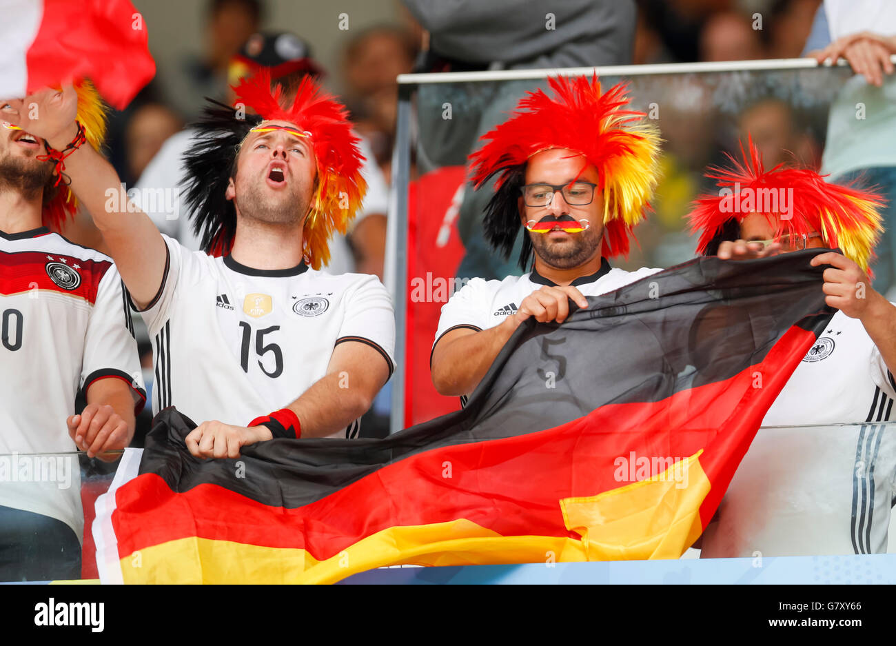 Lille, France. 26th June, 2016. german male fans smiling, celebrate ...