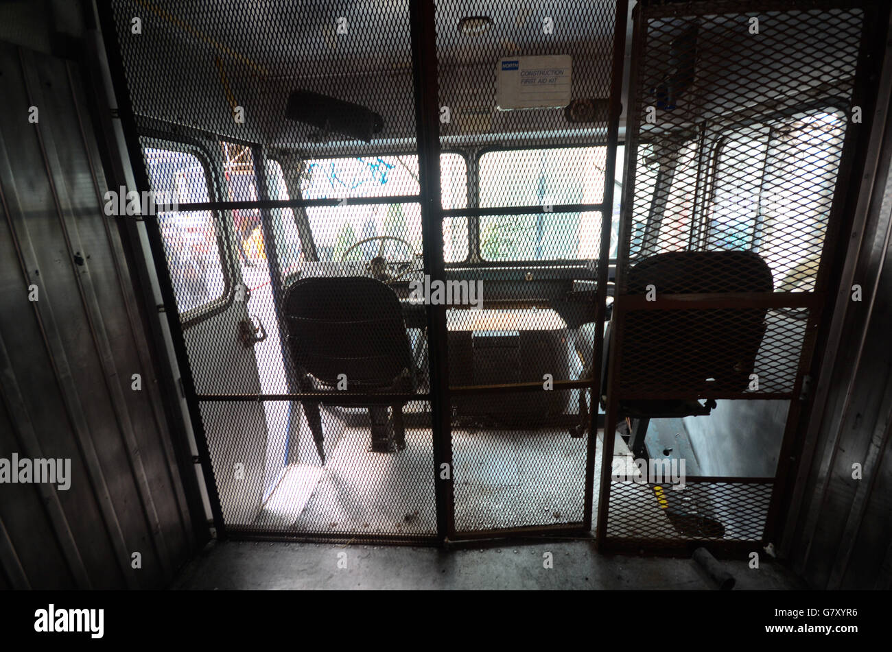 interior of the Banksy swat van Stock Photo - Alamy
