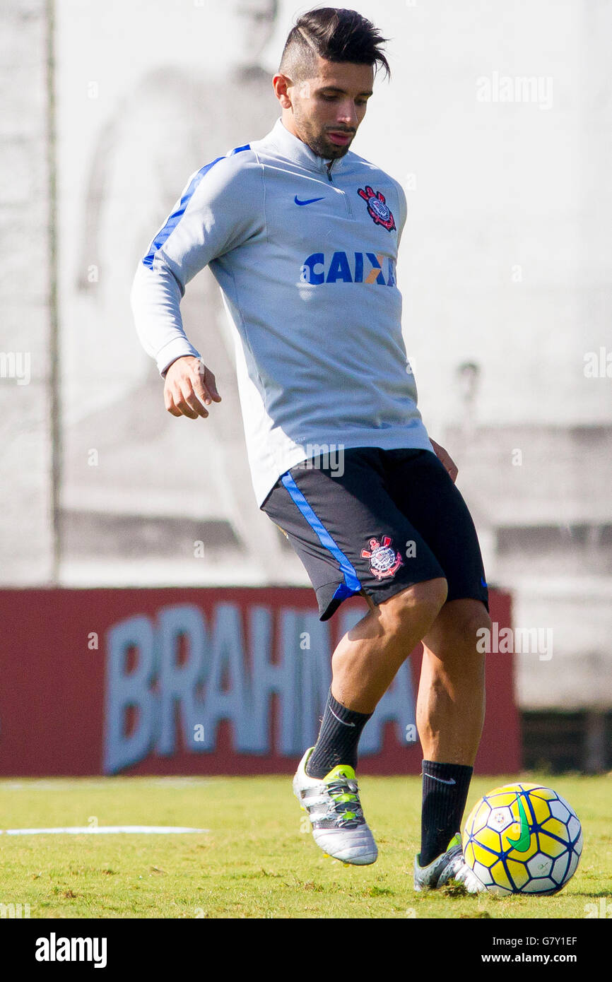 SAO PAULO, Brazil - 27/06/2016: TRAINING CORINTHIANS - William during ...