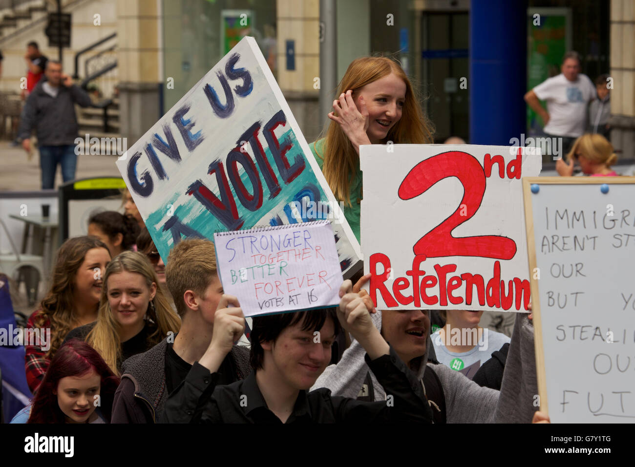 Cardiff, Wales, UK. 27th June 2016. College and sixth form students ...