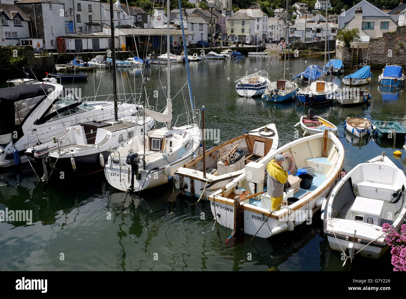 Polperro Cornwall England in the summer Stock Photo - Alamy
