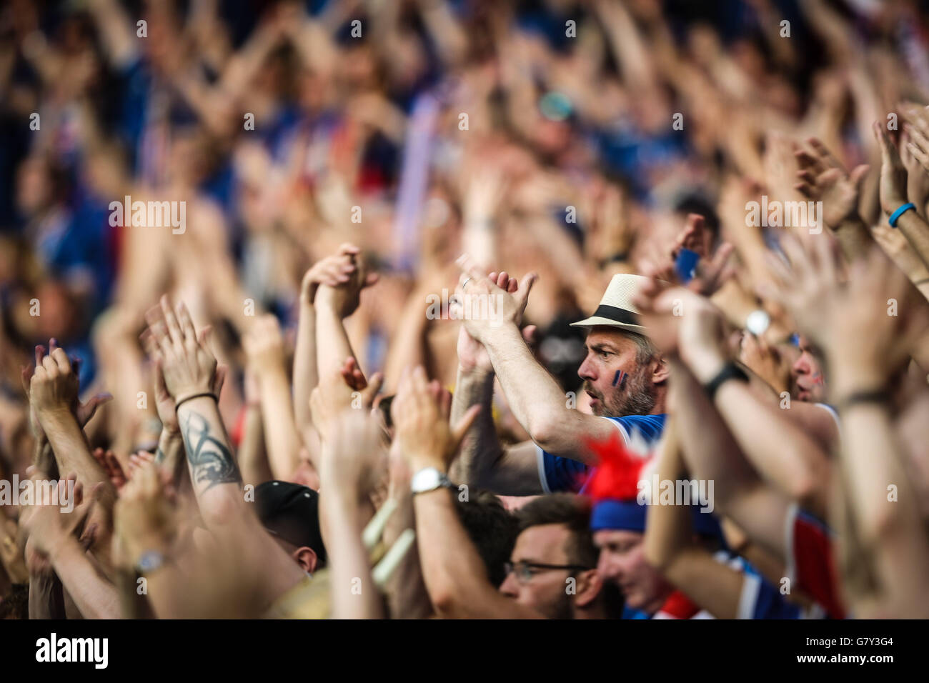 Nice, France. 27th June, 2016. England fans, England versus Iceland ...