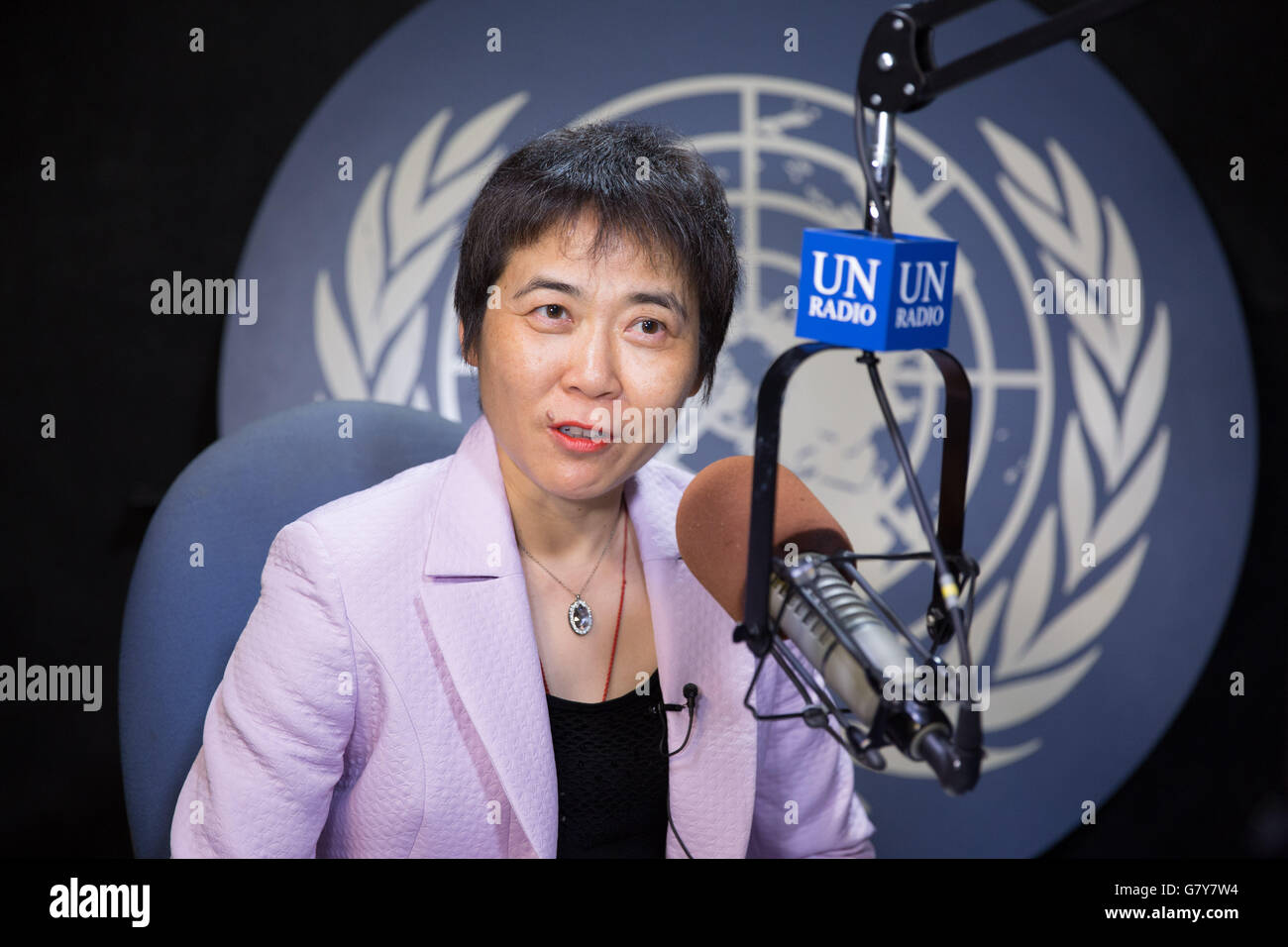 New York, UN Radio and Xinhua News Agency at the UN headquarters in New ...