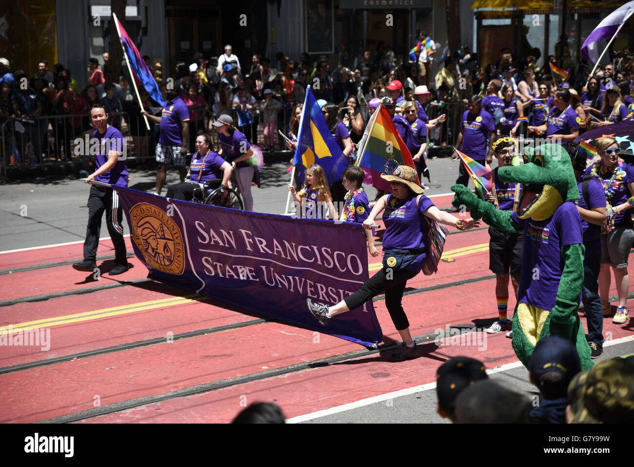 San Francisco, USA. 26th June, 2016. San Francisco State University marches in the 46th annual ...