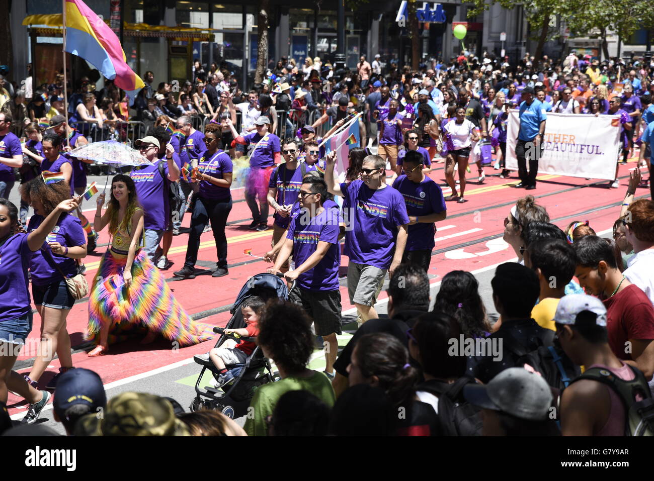 San Francisco, USA. 26th June, 2016. San Francisco State University marches in the 46th annual ...