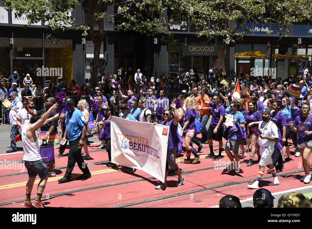San Francisco, USA. 26th June, 2016. Wells Fargo marchs in the 46th ...